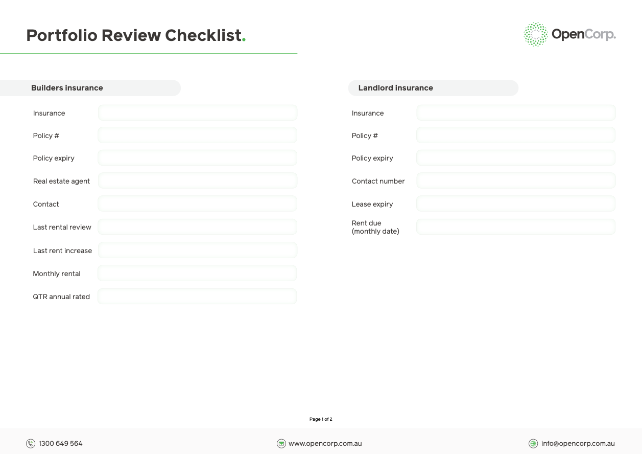 Portfolio Review Checklist